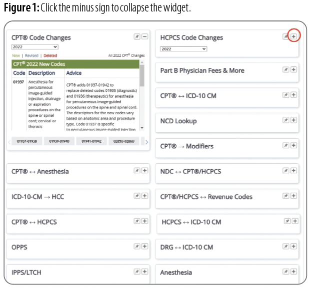 Minimize and Maximize Widgets to Customize Codify - AAPC Knowledge Center Minimize and Maximize Widgets to Customize Codify - AAPC Knowledge Center