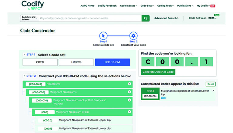 Find Codes With Code Constructor - AAPC Knowledge Center